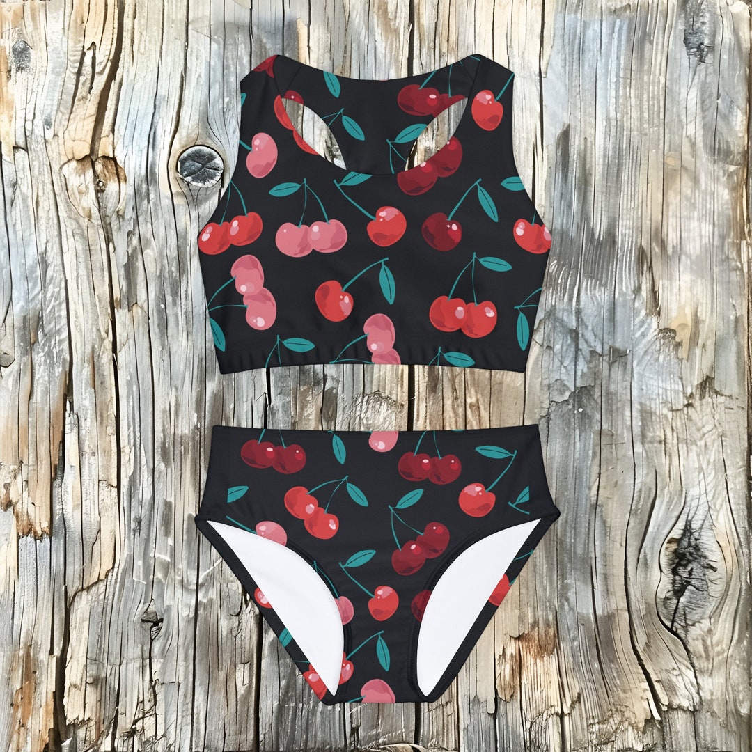 Cherry Girls Two Piece Swimsuit AOP - Etsy