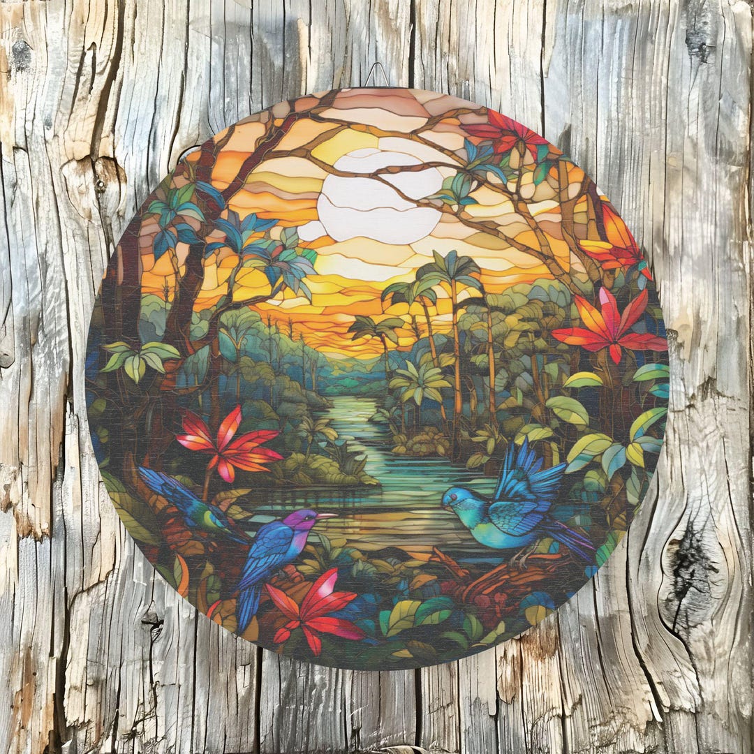 Wood Signs Wall Hanging Front Door Decoration Tropical Paradise Stained ...