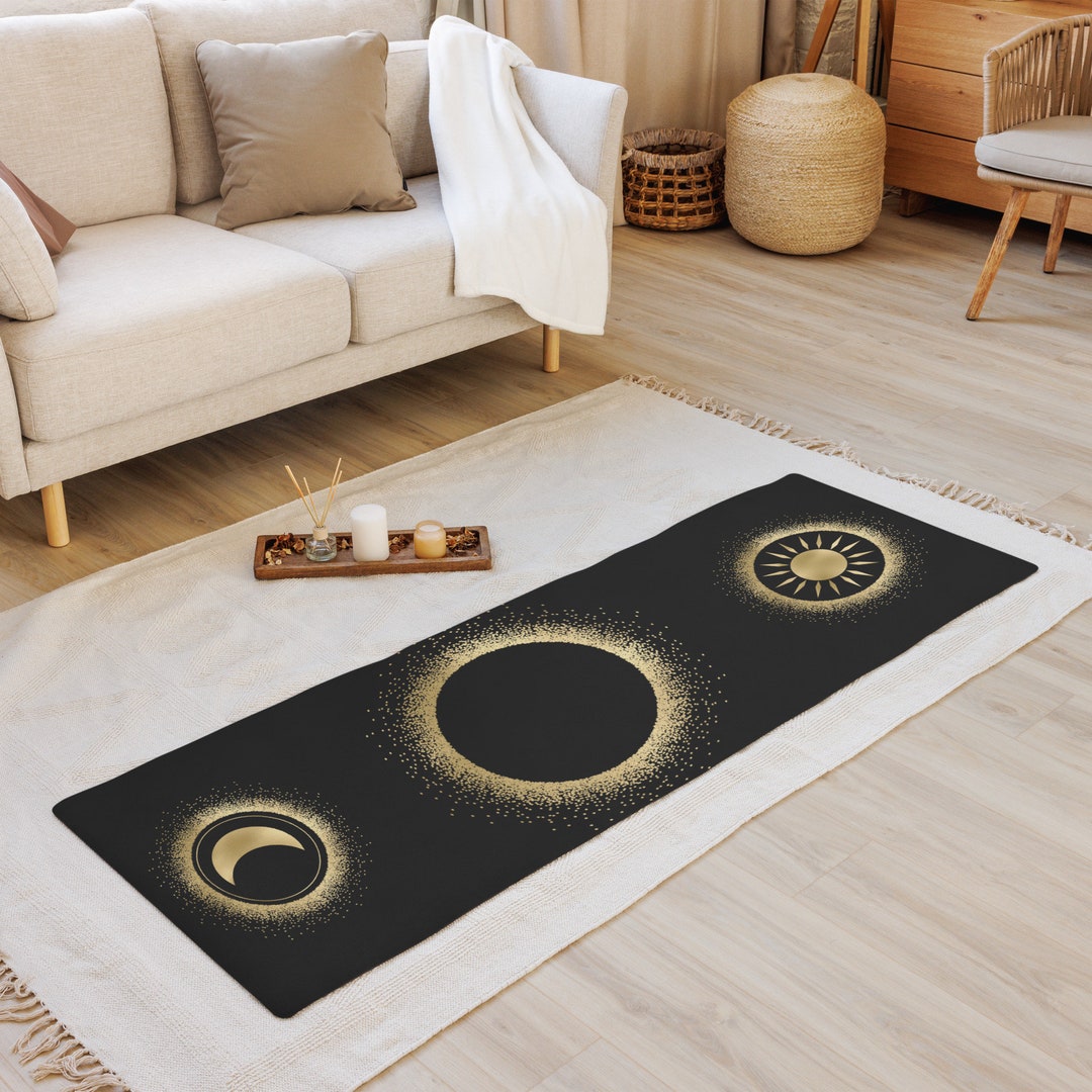 Sun, Moon, Stars Witchy Hippie Yoga Mat | Boho Pilates Mat | Goth ...