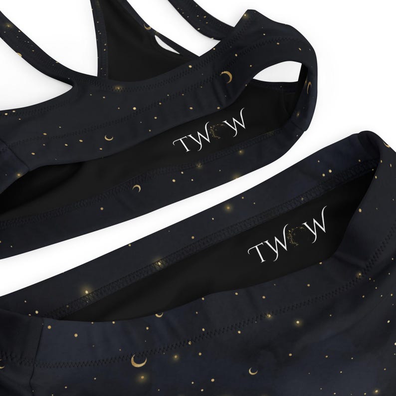 Witchy Night Sky Gothic Bikini Set, Eco-friendly Recycled High-waisted ...