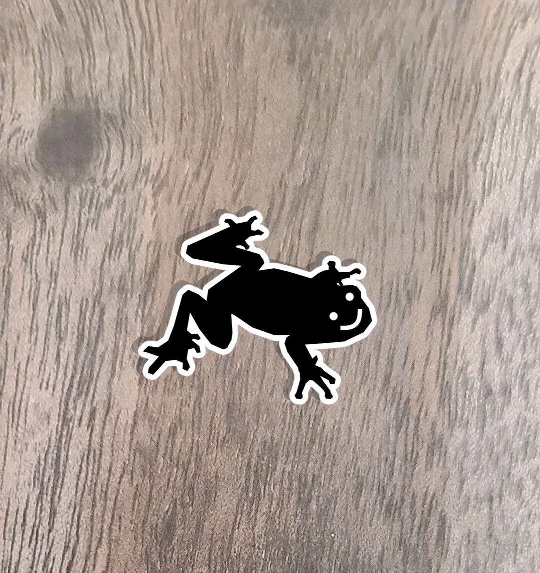 Smiling Frog Silhouette Sticker | Forg Shadow Sticker | Simple Sticker ...