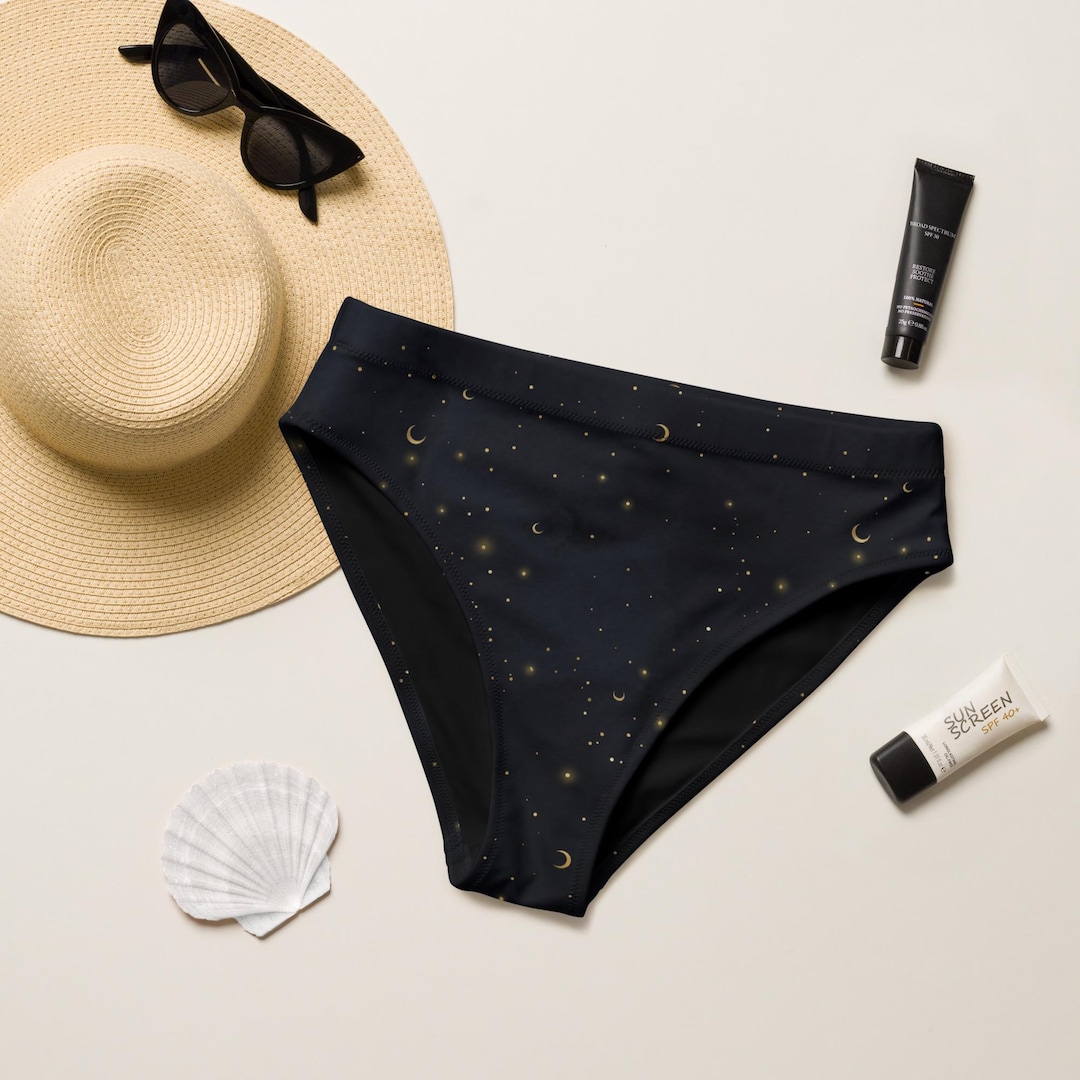 Witchy Night Sky Gothic Bikini Bottom, Eco-friendly Recycled High ...