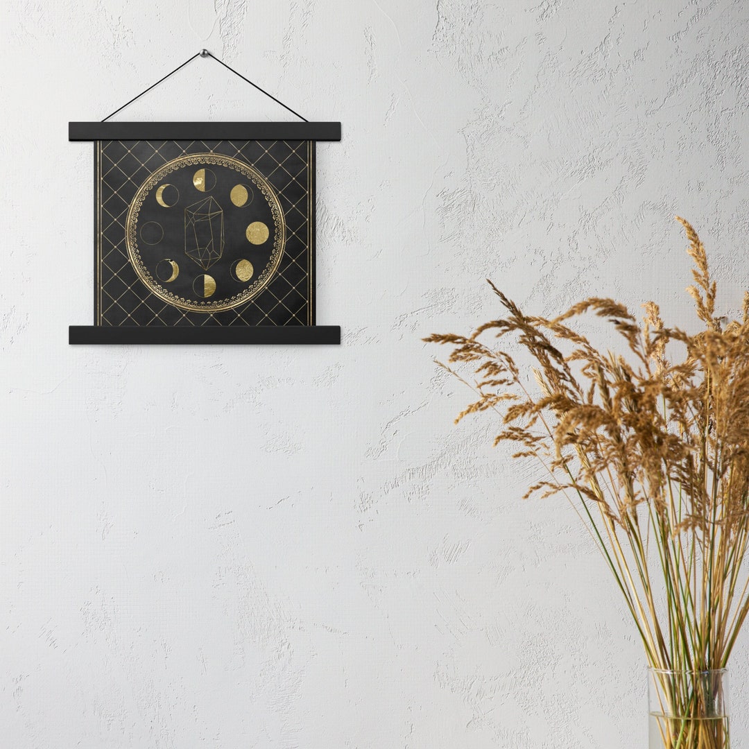 Golden Moon Witchy Hanging Poster, Wiccan Home Decor, Gothic Wall Art ...