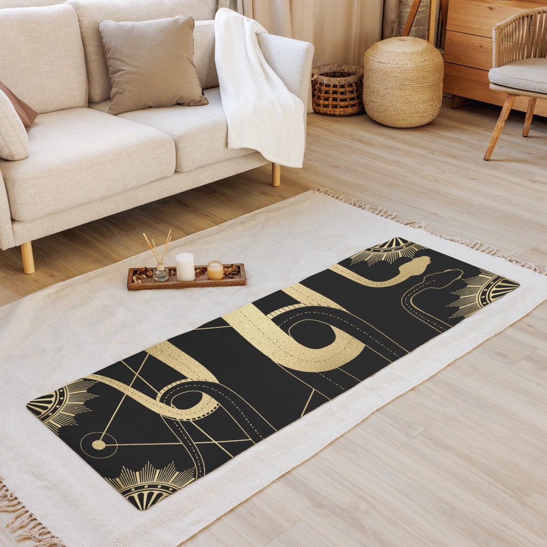 Snakes and Tarot Witchy Hippie Yoga Mat | Boho Pilates Mat | Goth ...