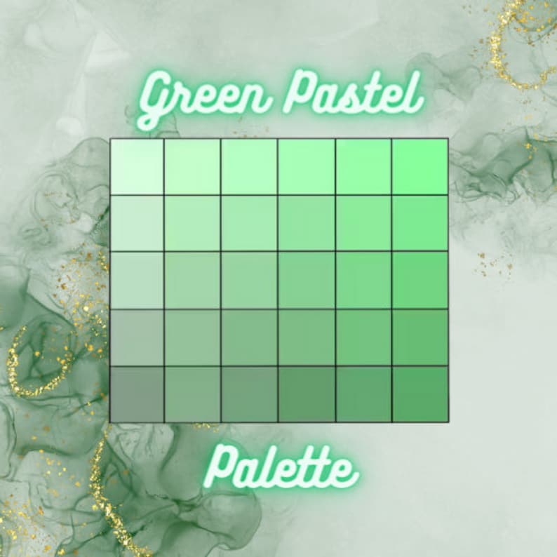 Procreate Color Palette Green Pastel - Etsy