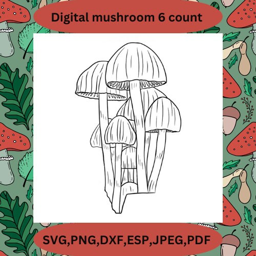 Mushroom Svg,png,dxf,eps,pdf,jpg Cutting File for Laser and Engraving ...