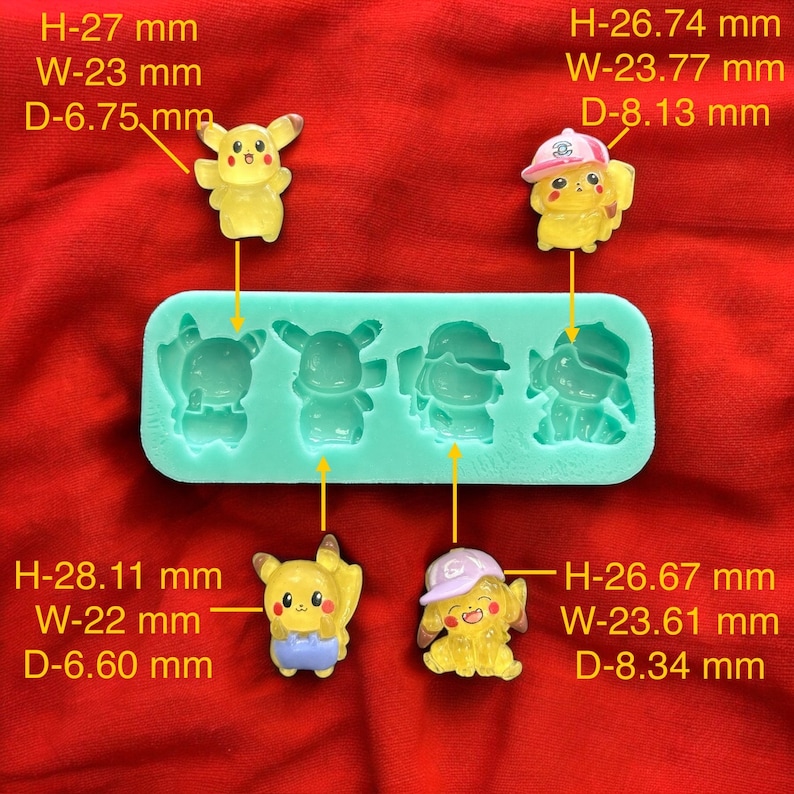 Silicone Cute Cartoon Character Mold (sizes Are in Last Picture ...