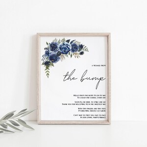 A Message From the Bump Baby Shower Sign | Message From Baby | Floral ...