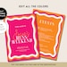 Hens Weekend Invitation With Wavy Border Orange & Pink Bachelorette ...