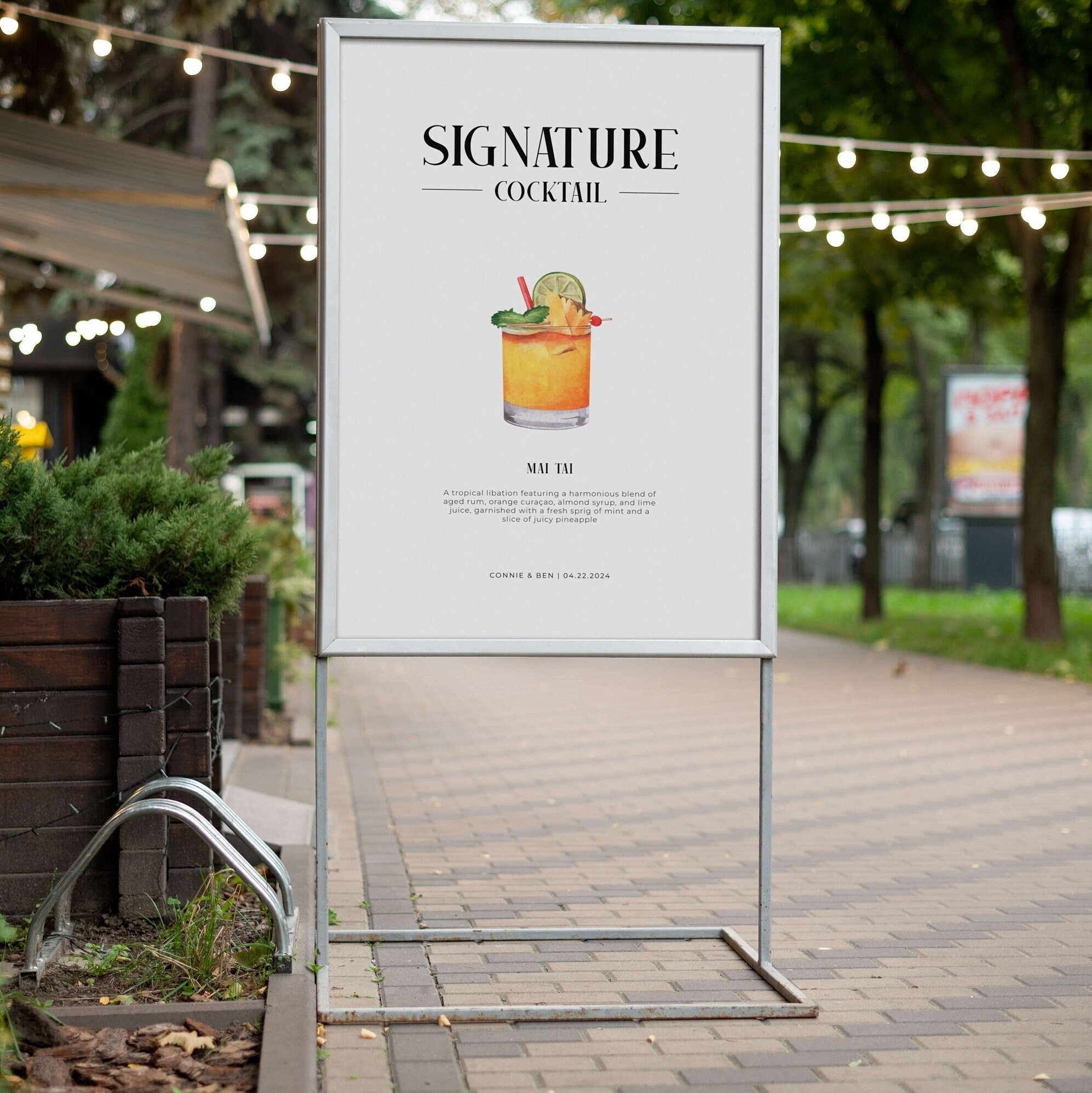 Editable Signature Cocktail Sign Template for Wedding | Signature Drink ...