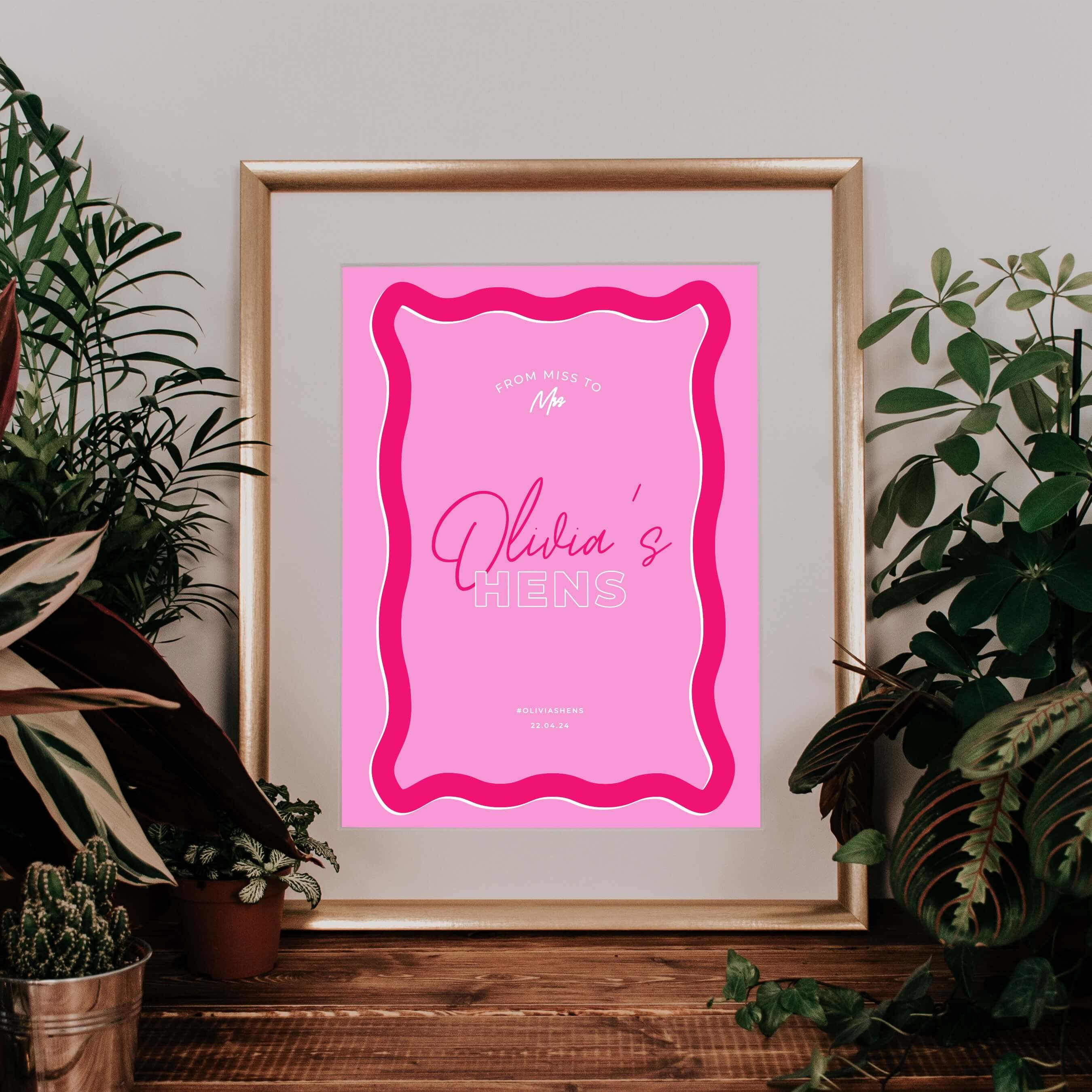 Editable Hens Party Sign in Retro Colors Wavy - Etsy Australia