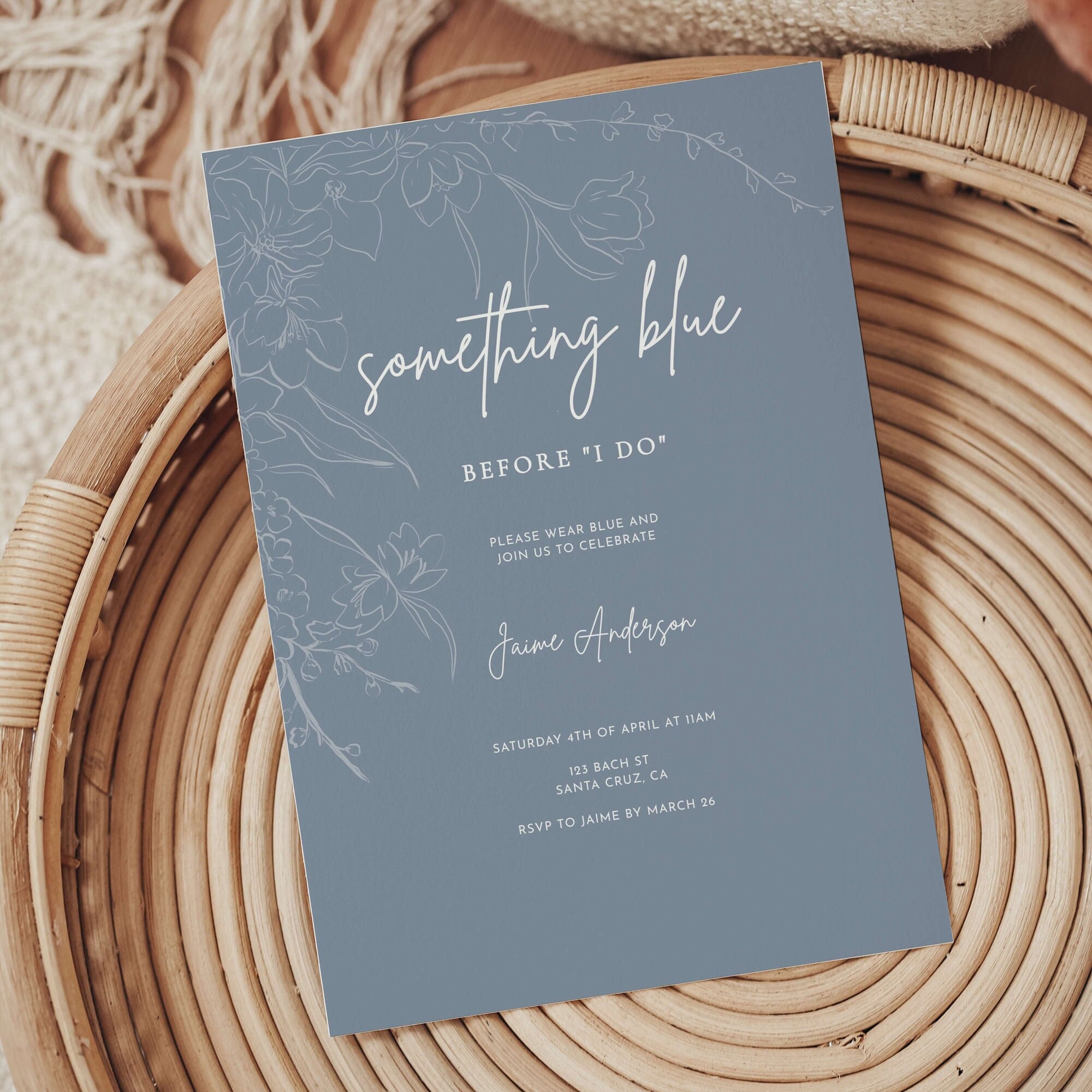 Editable Something Blue Before I Do Bridal Shower Invitation | Blue ...