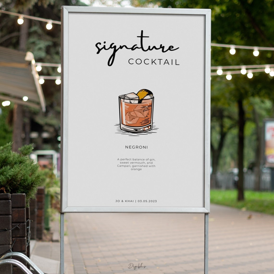 Editable Signature Cocktail Sign Template Printable Signature Drink ...