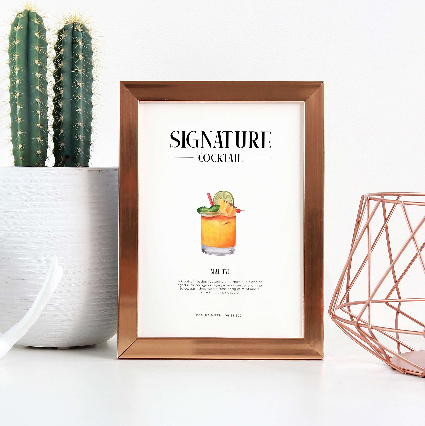 Editable Signature Cocktail Sign Template for Wedding | Signature Drink ...