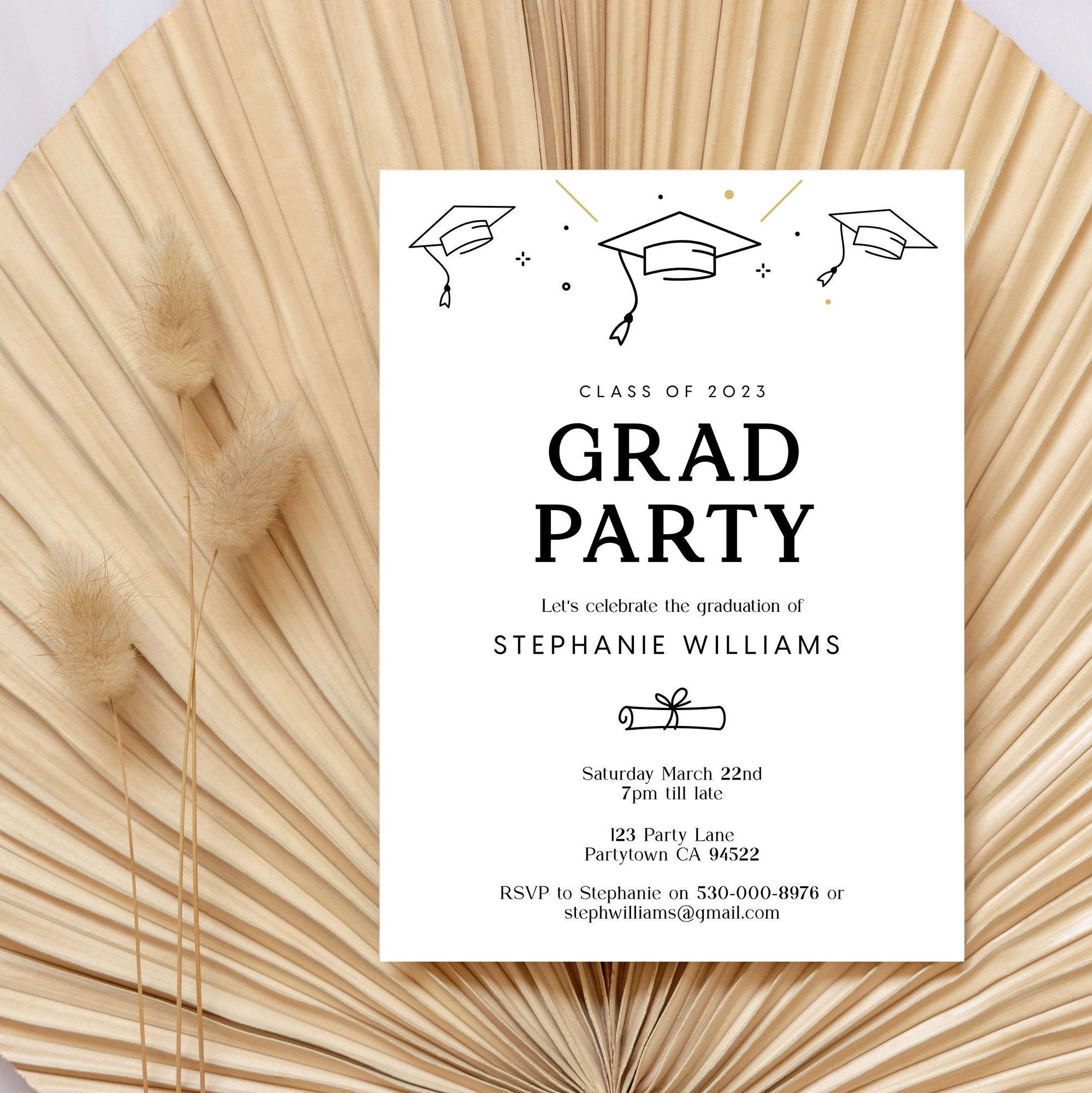 Editable Graduation Party Invitation | Class of 2023 Grad Announcement ...
