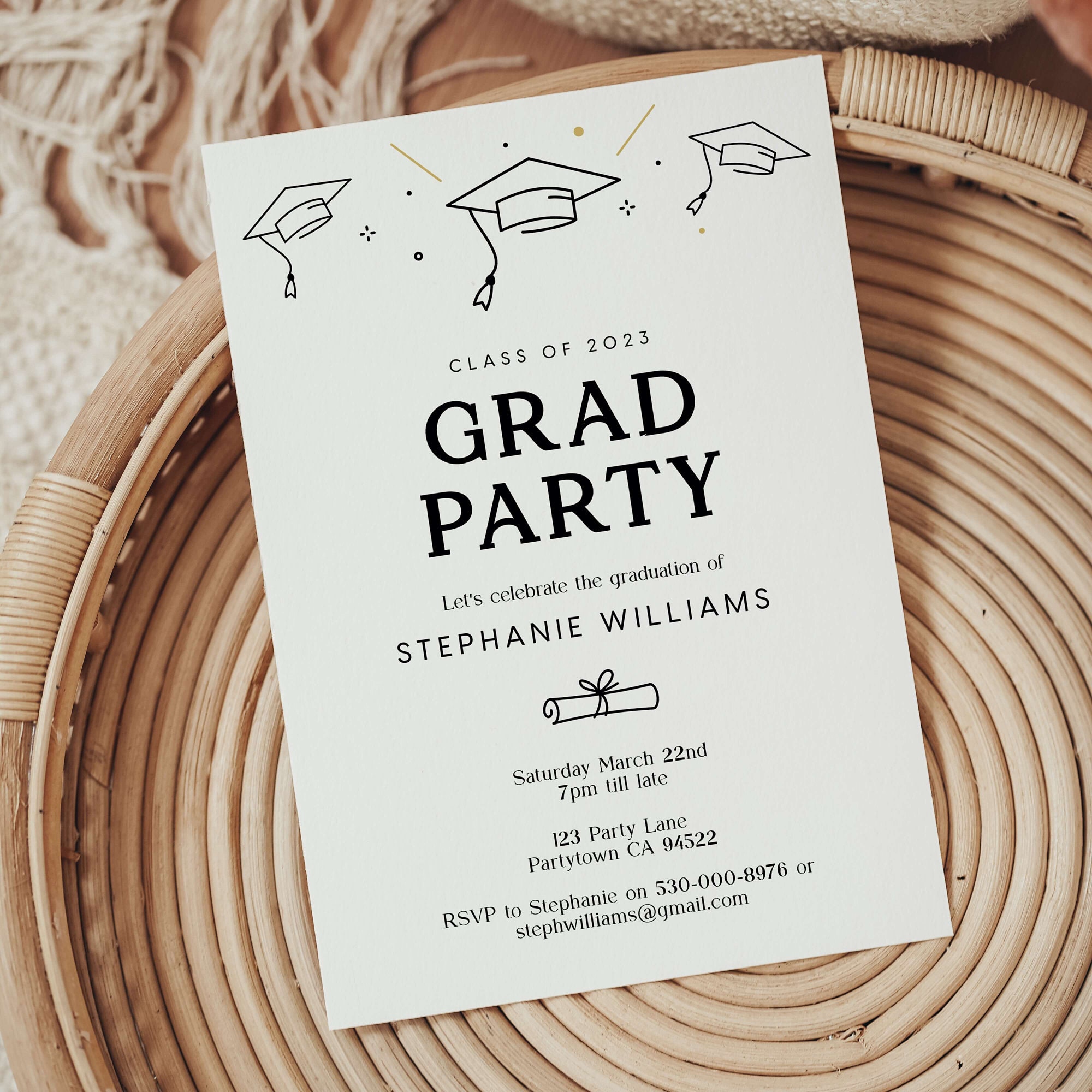 Editable Graduation Party Invitation | Class of 2023 Grad Announcement ...