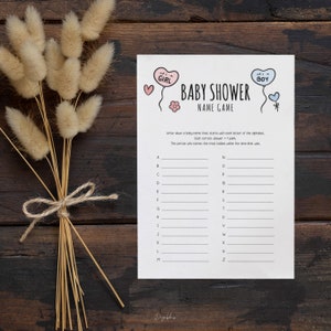 Baby Shower Name Game Printable | Baby Shower Template | Printable Name ...