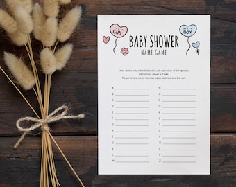 Name Game Printable Baby Shower Game - Etsy