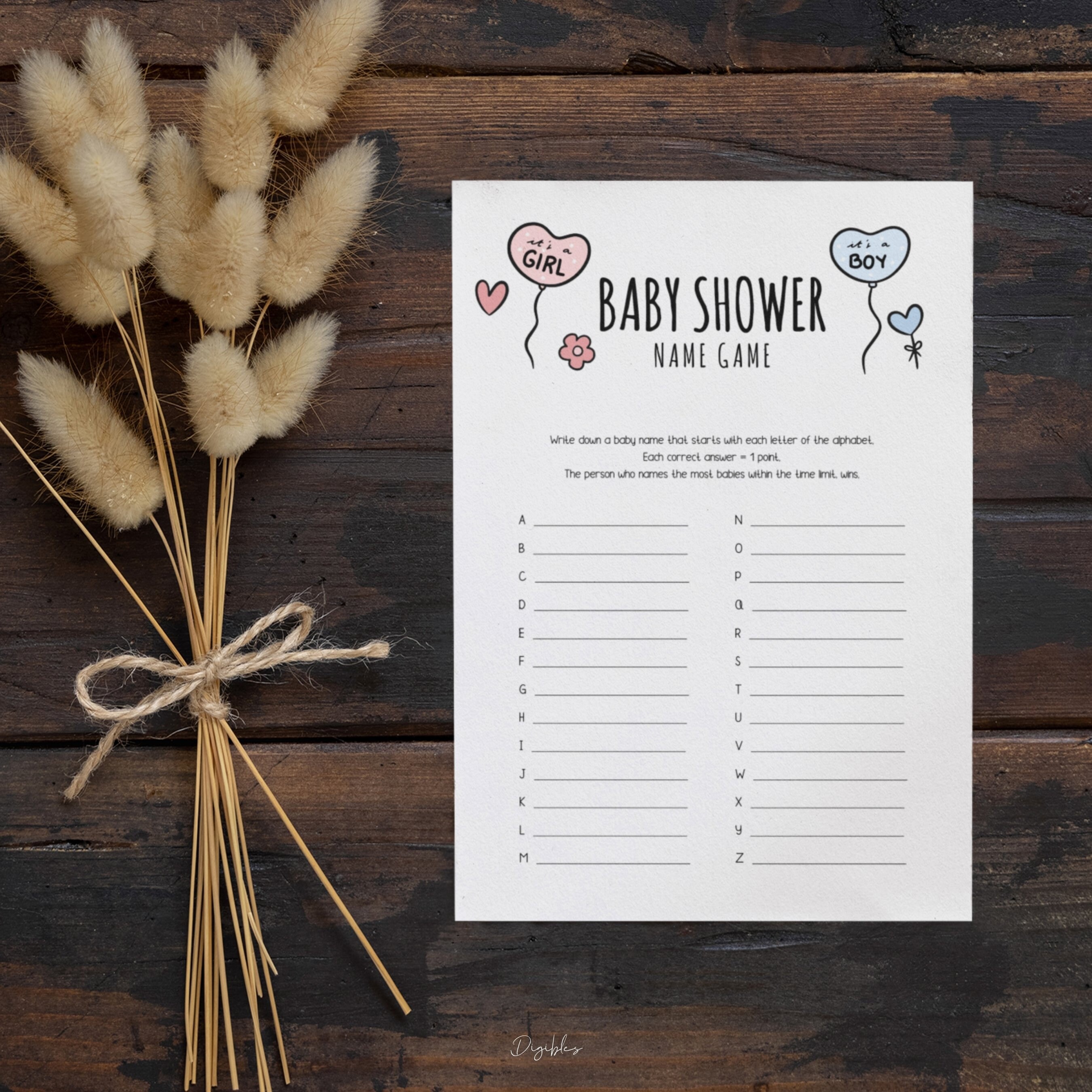 Baby Shower Name Game Printable Baby Shower Template Printable Name ...
