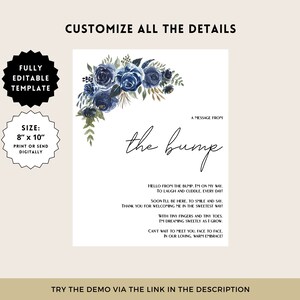 A Message From the Bump Baby Shower Sign | Message From Baby | Floral ...