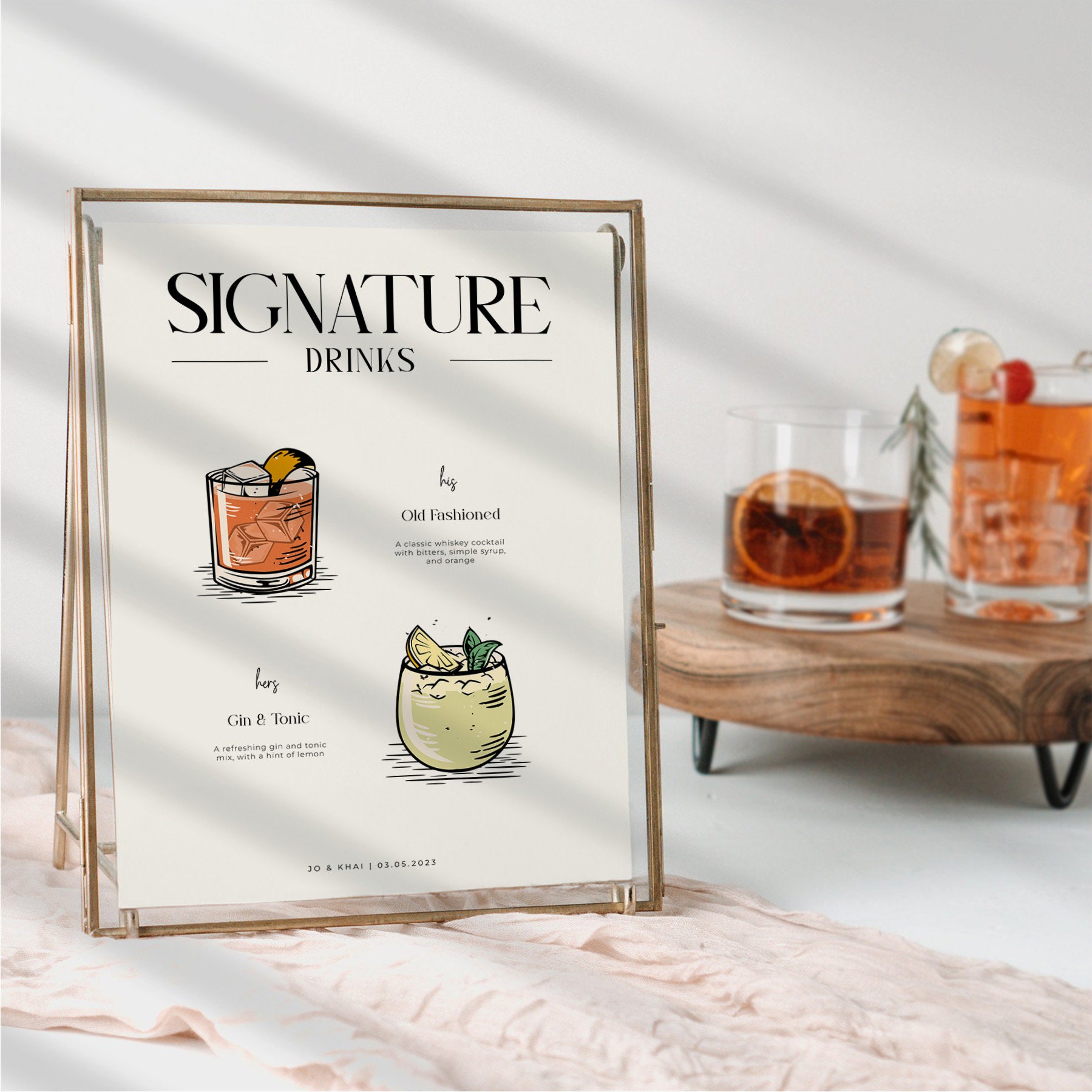 Editable Signature Drink Menu | Bar Menu Template | Signature Drinks ...