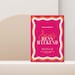 Hens Weekend Invitation With Wavy Border | Orange & Pink Bachelorette ...