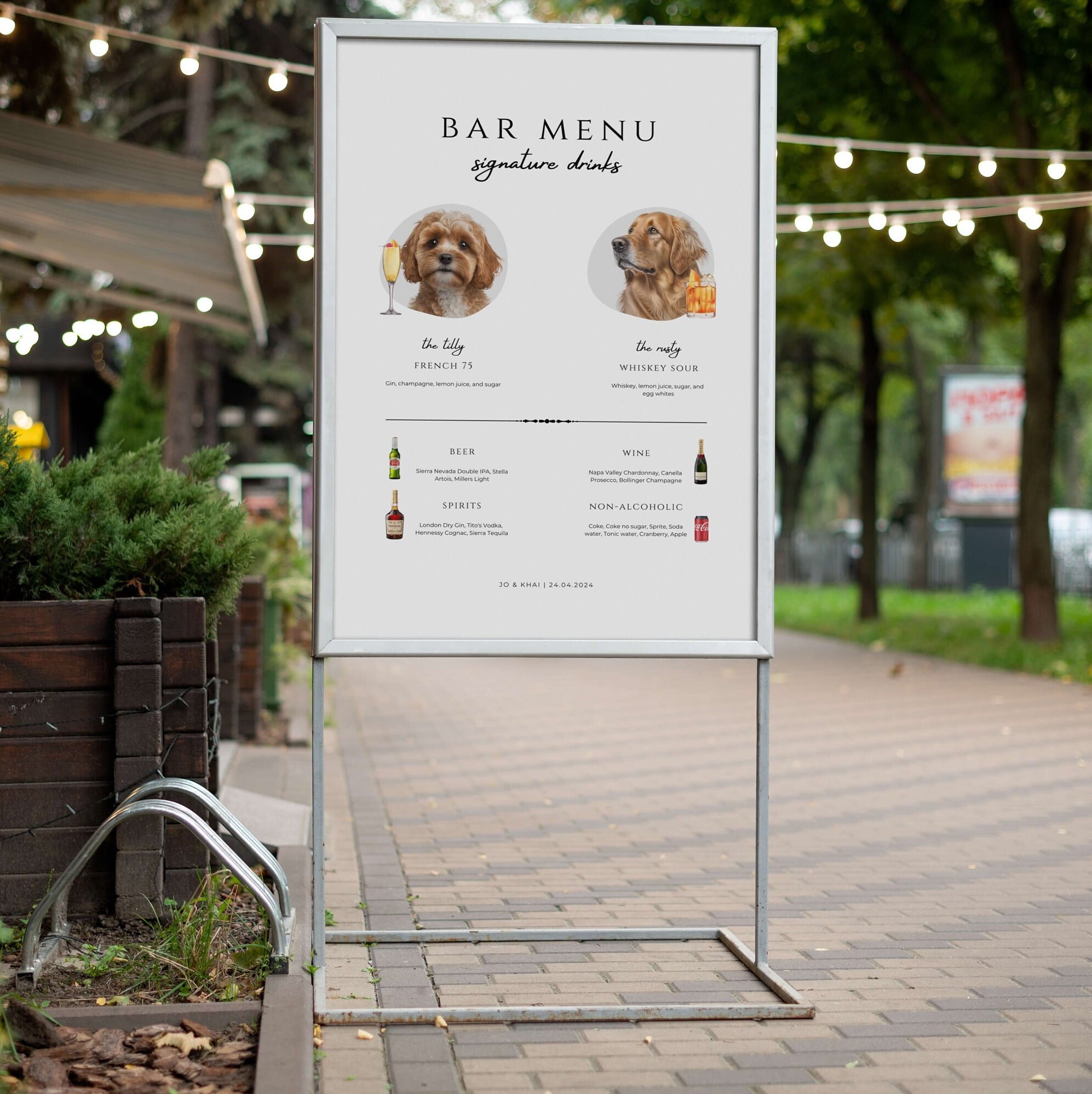 Editable Dog Bar Menu Sign for Wedding Dog Wedding Bar Menu - Etsy