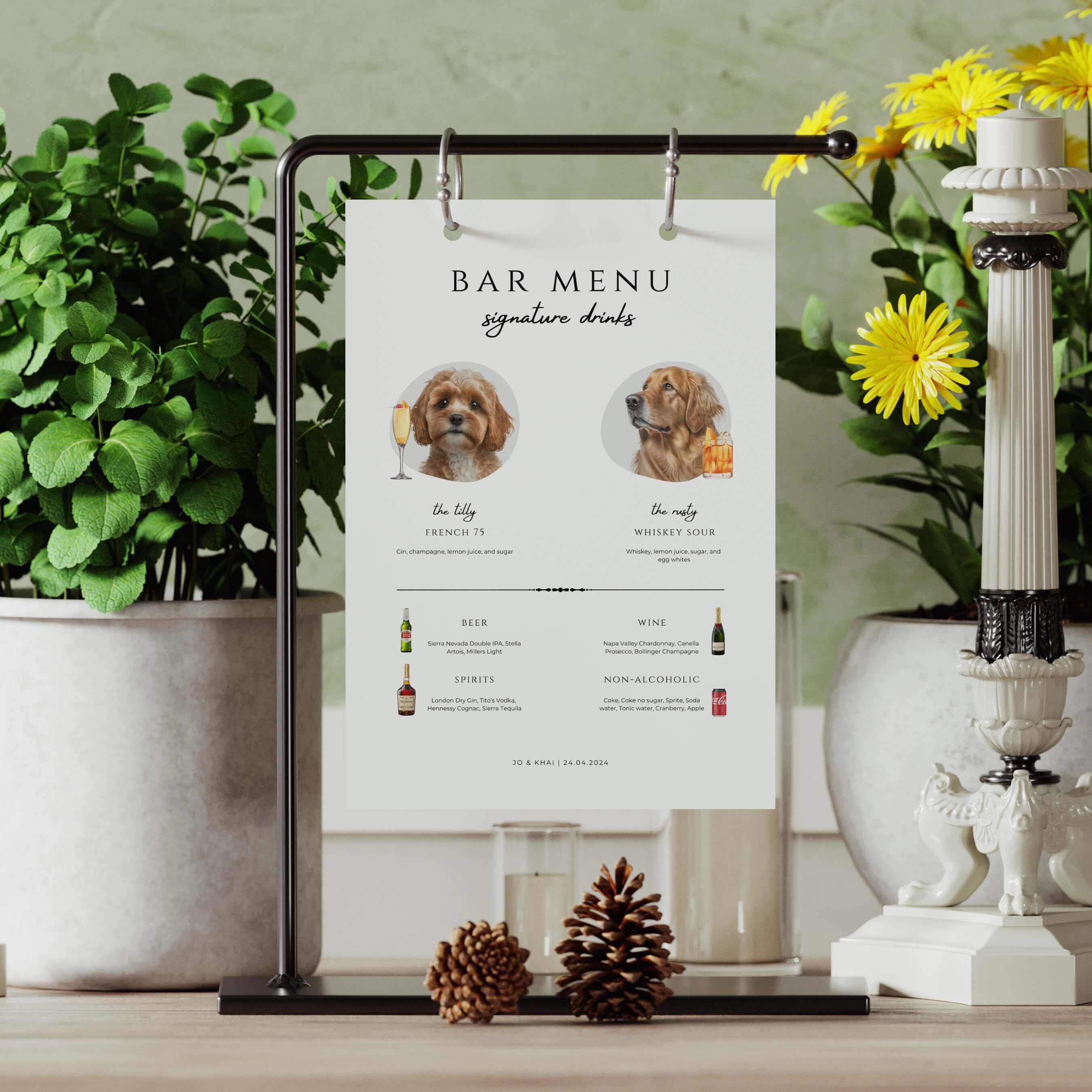 Editable Dog Bar Menu Sign for Wedding Dog Wedding Bar Menu - Etsy