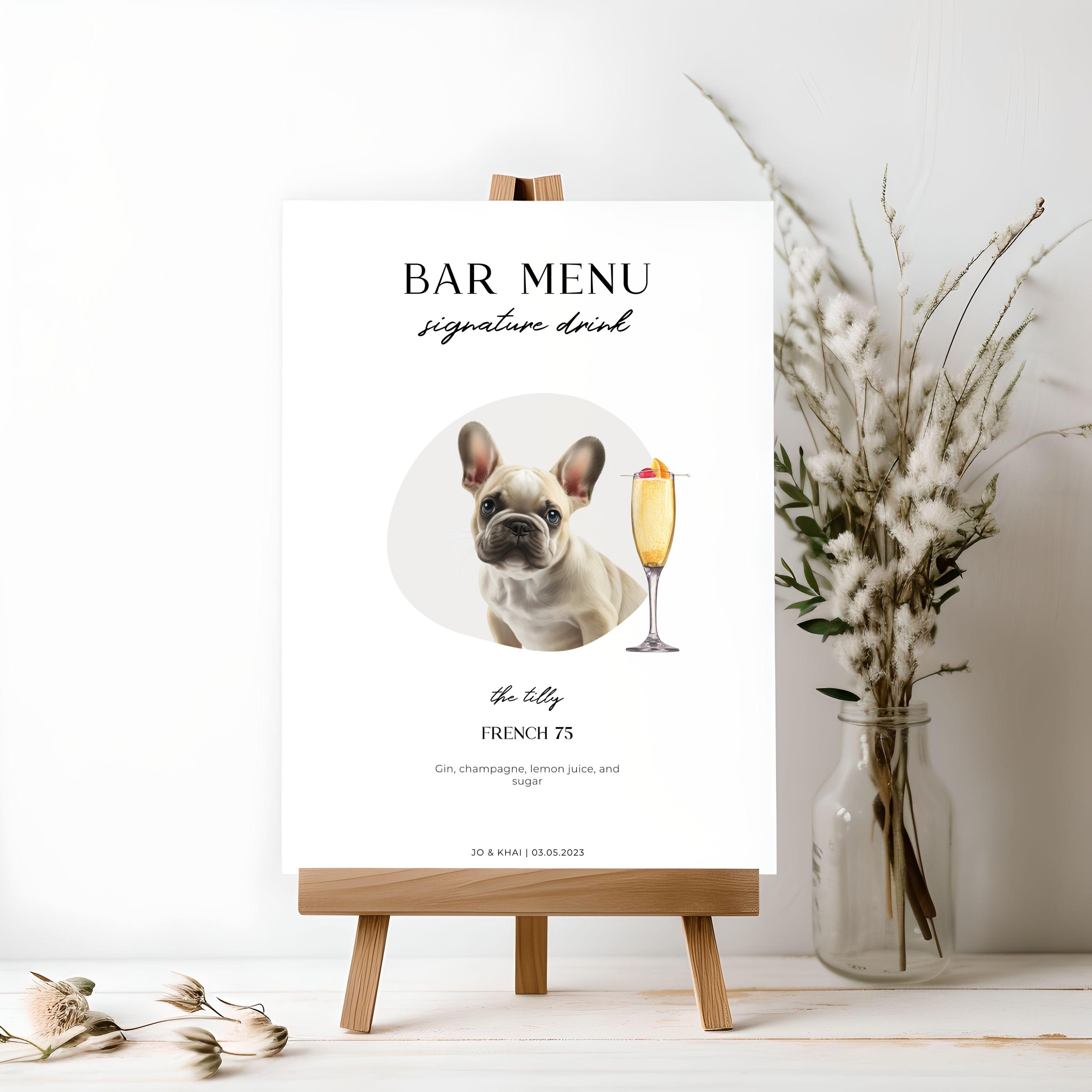 Editable Dog Bar Sign Wedding | Dog Bar Menu Sign Template | Wedding ...