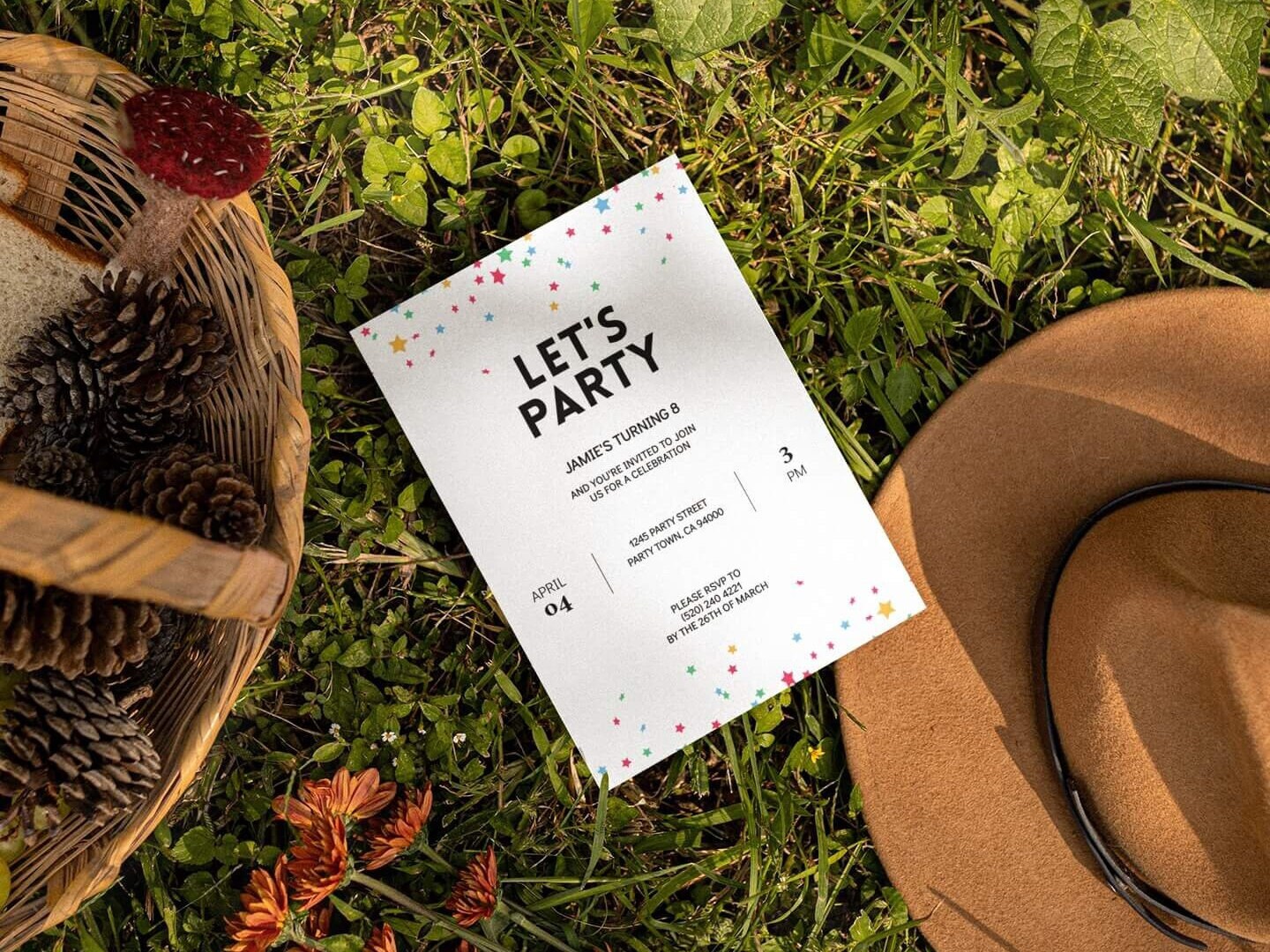 Editable Confetti Party Invitation Template | Colorful Let's Party ...