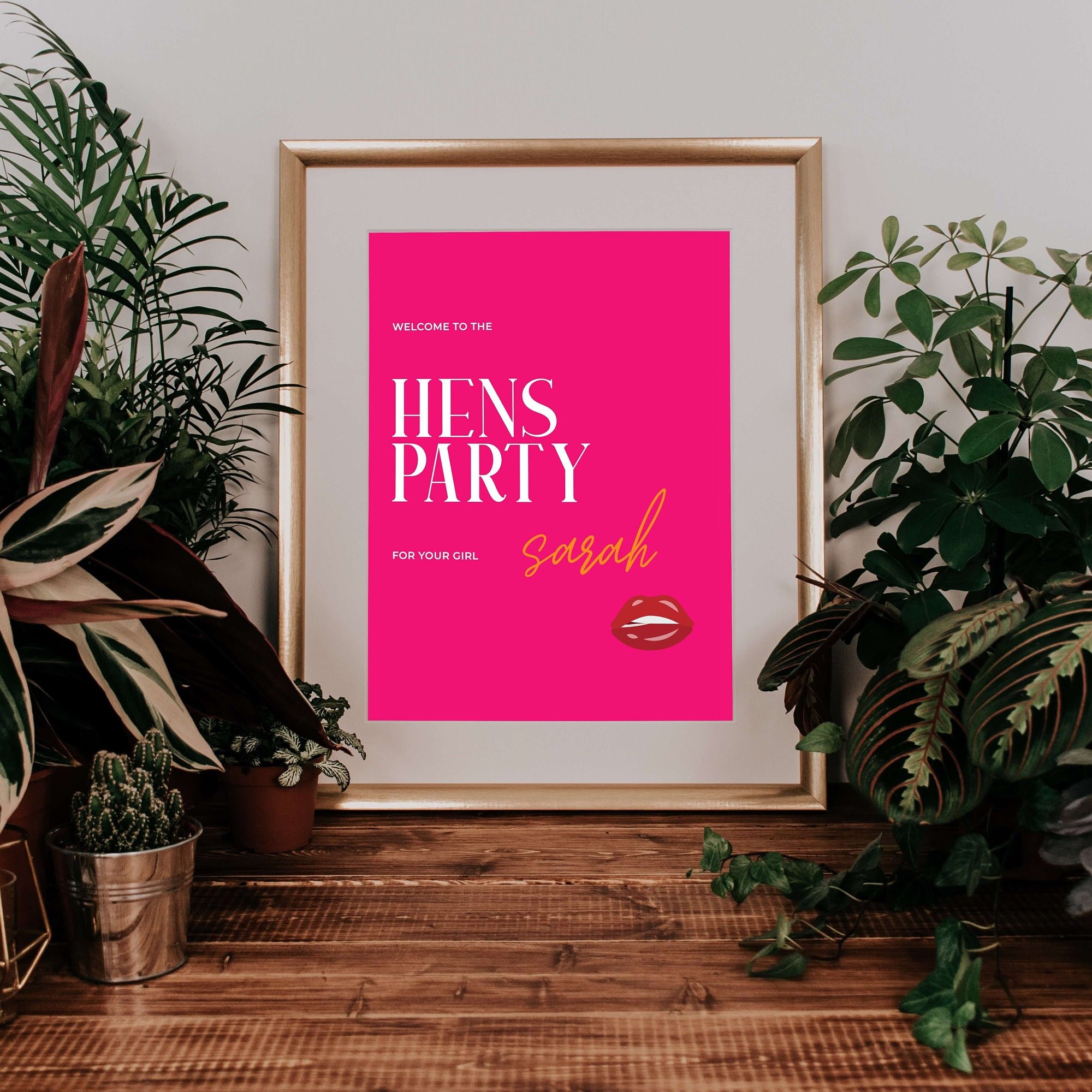 Editable Hen Party Welcome Sign in Pink Hen Party/bridal - Etsy