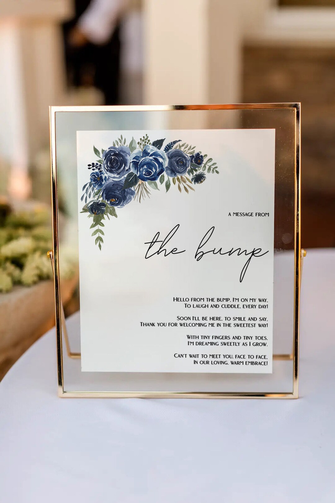 A Message From the Bump Baby Shower Sign Message From Baby Floral Baby ...