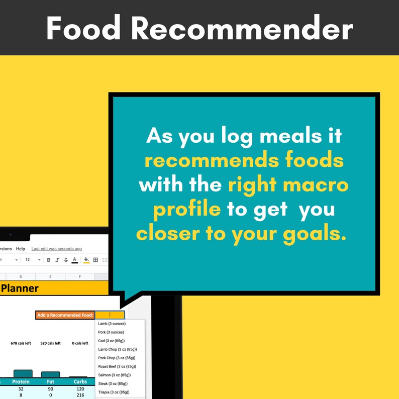 Smart Meal Planner: Macro Tracker With Food Recommendations (google ...