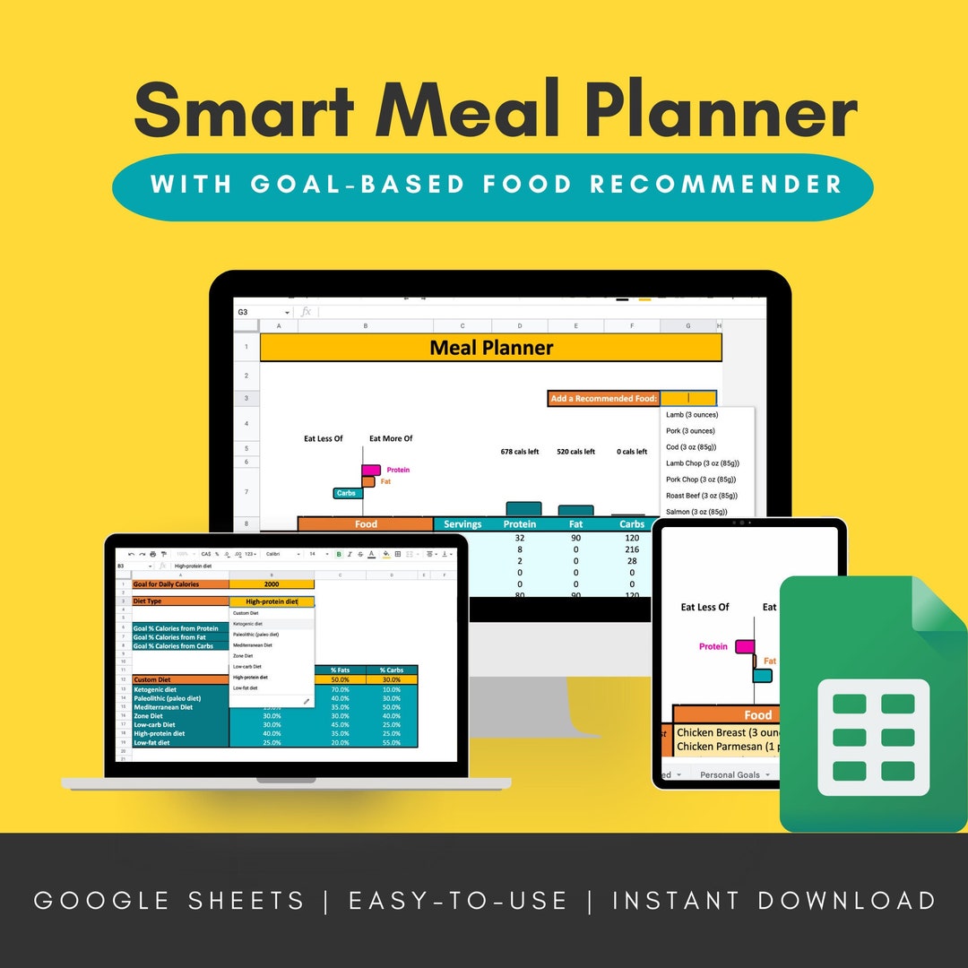 Smart Meal Planner & Macro Tracker (google Sheets) – With Personalized ...
