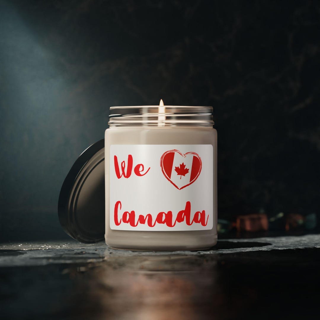 Canada Love Soy Candle, Canadian Flag Heart Design, Canadian Decor ...