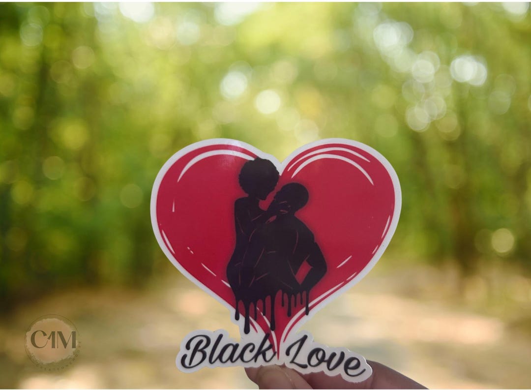 Black Love Waterproof Sticker - Etsy