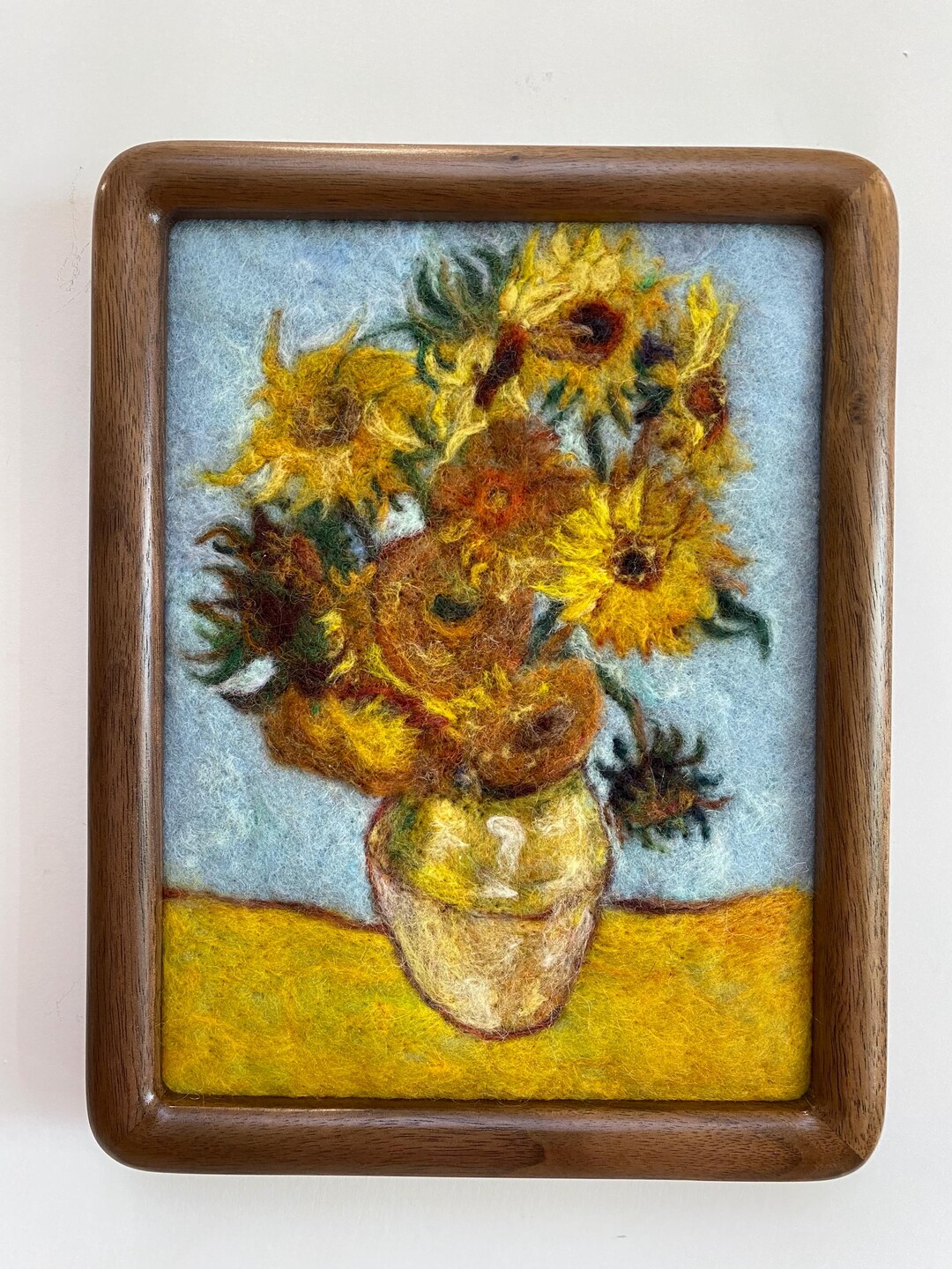 Van Gogh Sunflowers Felt Painting Needle Felted Wall Decor Needle ...