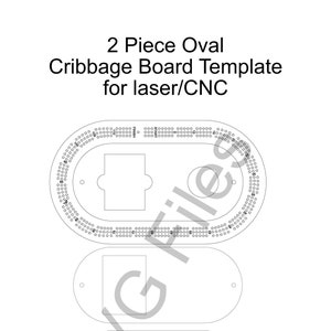 2 Piece Oval Cribbage Board Template. SVG Files for CNC and Laser - Etsy
