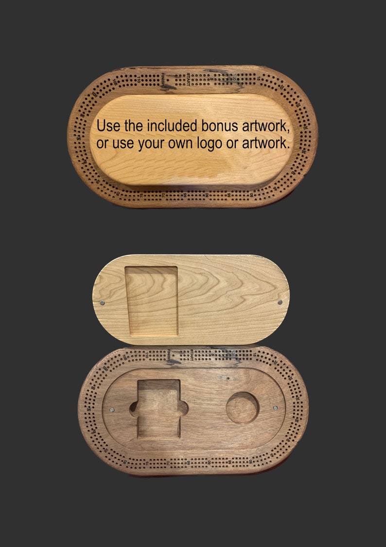 2 Piece Oval Cribbage Board Template. SVG Files for CNC and Laser ...