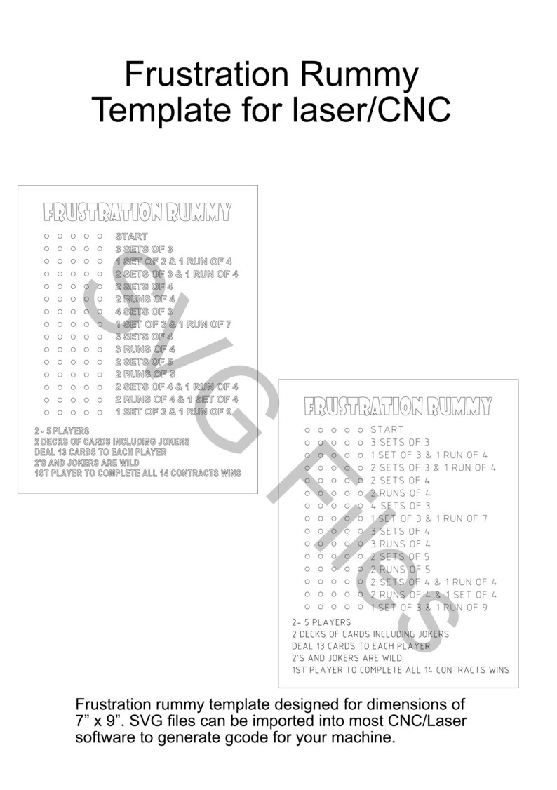 Frustration Rummy Template. SVG Files for CNC and Laser - Etsy