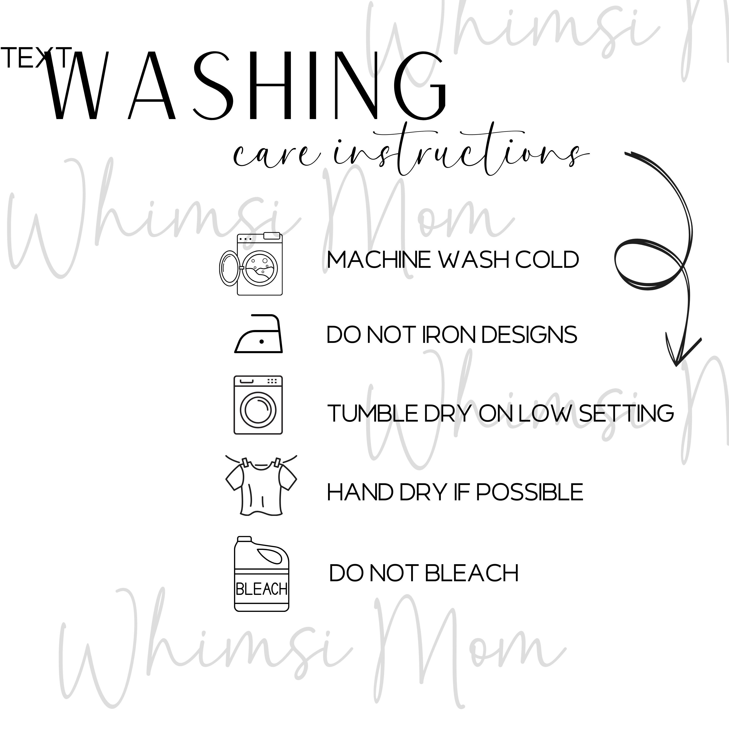 Washing Instructions Chart Washing Template Bella Canvas Chart Gildan ...