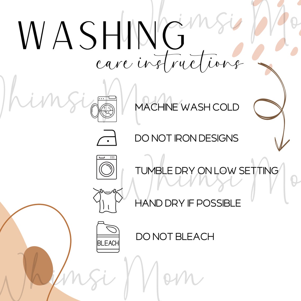 Washing Instructions Chart Washing Template Bella Canvas Chart Gildan ...