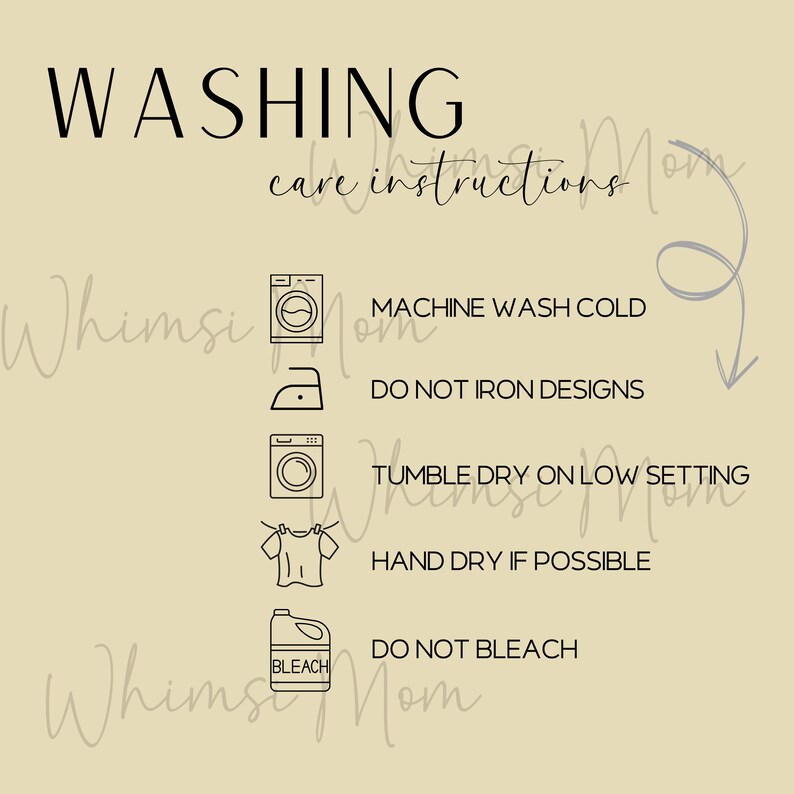Washing Instructions Chart Washing Template Bella Canvas Chart Gildan ...