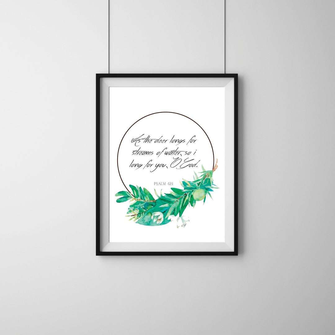 Psalm 42:1 Wall Art, Wall Art Decor, Scripture Quote Prints, Minimalist ...