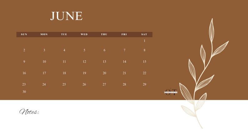 Neutral Modern Minimalist Personal Calendar - Etsy