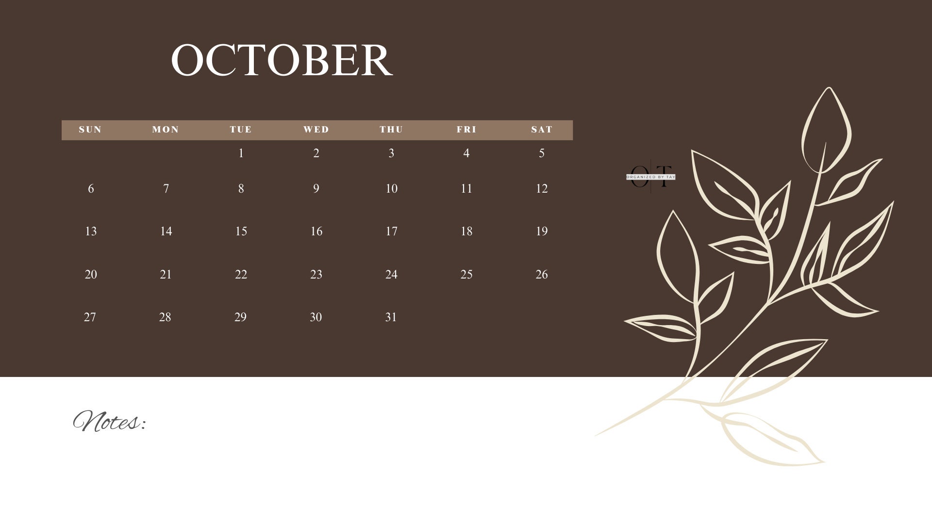 Neutral Modern Minimalist Personal Calendar - Etsy