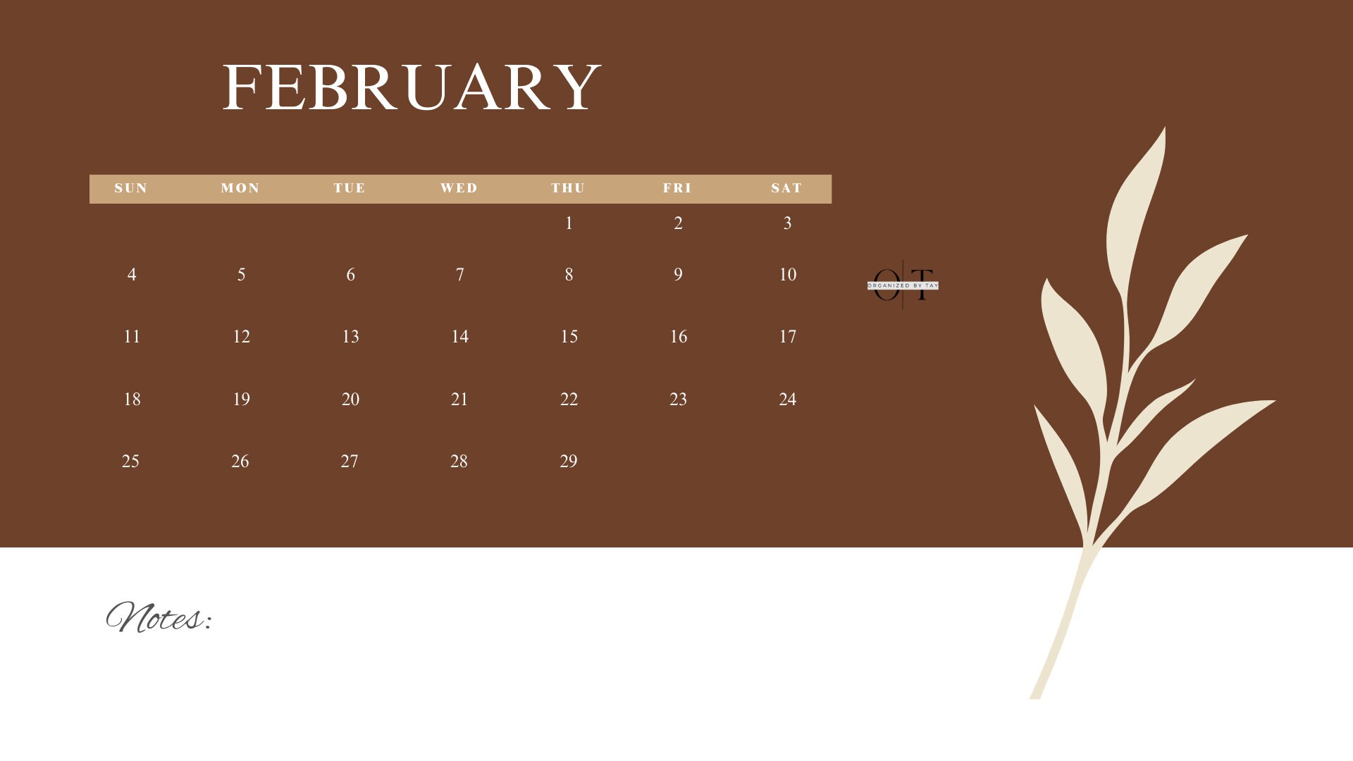 Neutral Modern Minimalist Personal Calendar - Etsy