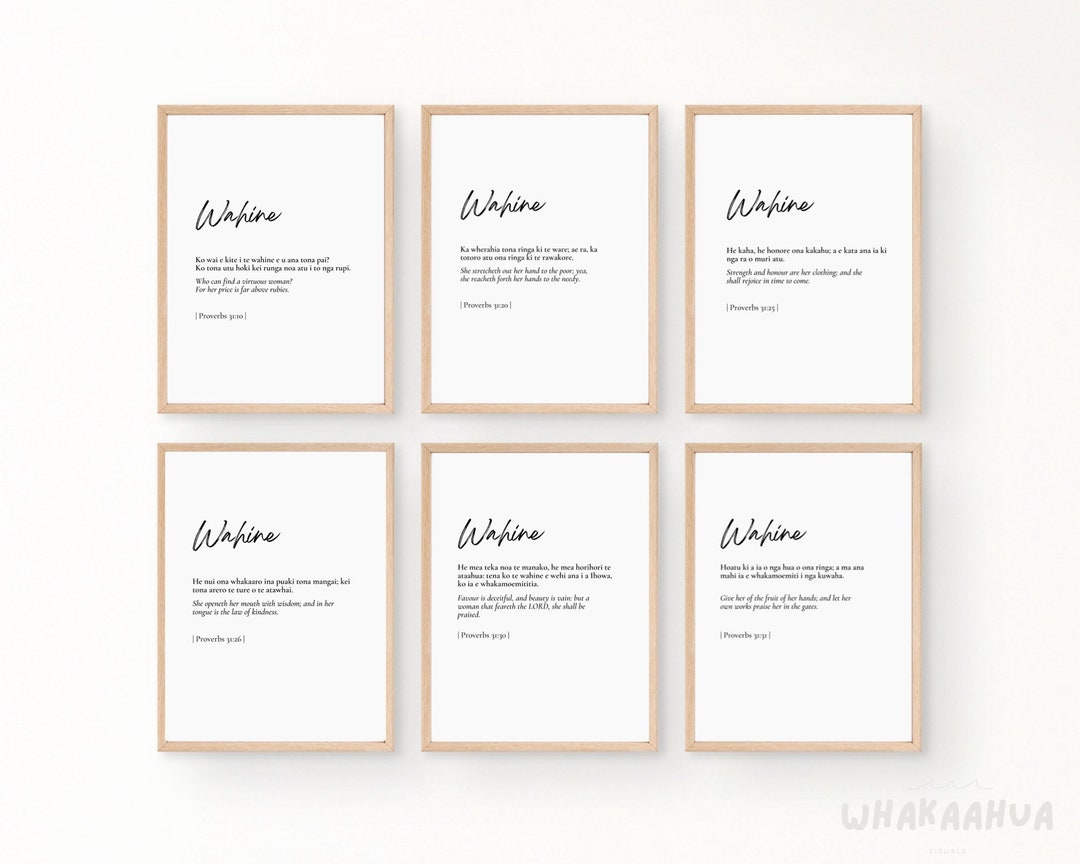 Māori Proverb Passages From KJV Bible About Wāhine. Digital Print Made ...
