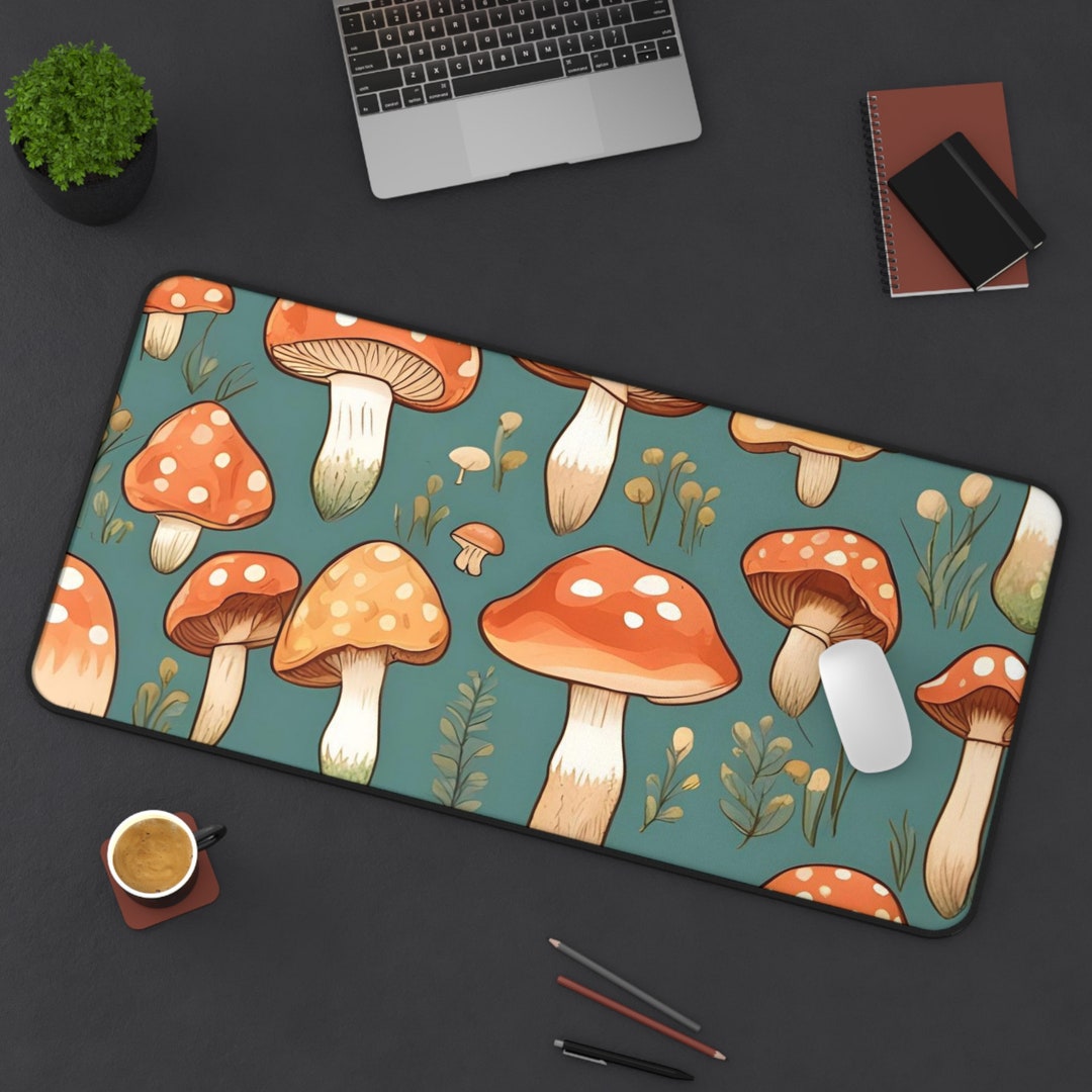 Cottagecore Mushrooms XXL Desk Mat, Cottage Core Desk Mat Pad, Mushroom ...