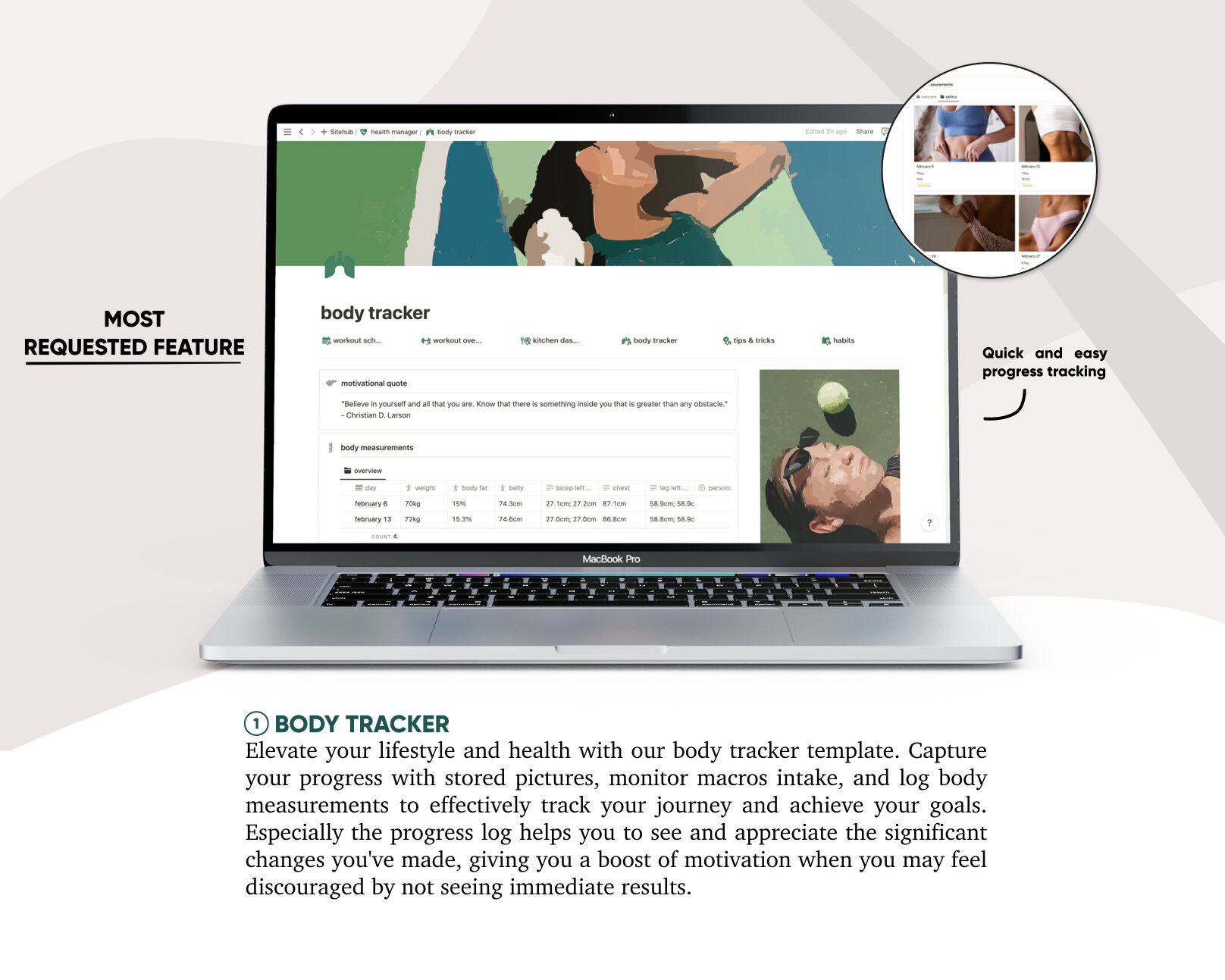 Notation Health Manager Template Aesthetic & Modern Design - Etsy